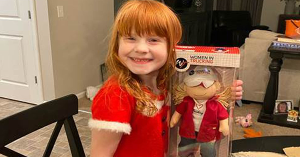 Meet Clare, the Women in Trucking Doll!