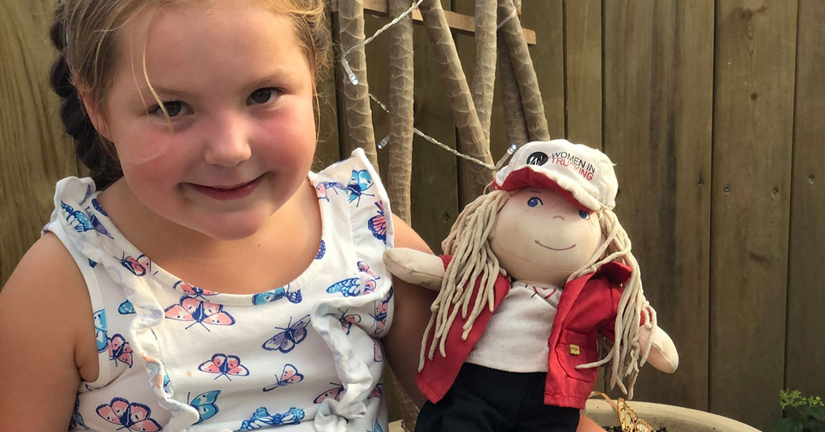 Meet Clare, the Women in Trucking Doll!